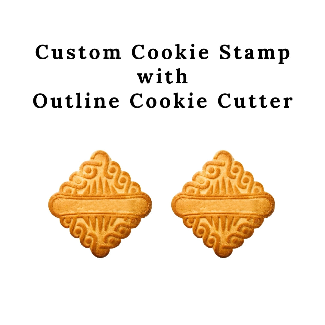 Custom Cookie Stamp with Outline Cookie Cutter Made in USA PR4479 – Y.N ...
